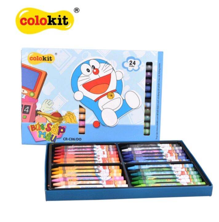 Hộp 24 bút sáp màu colokid CR-C06/DO hình Doremon | Lazada.vn