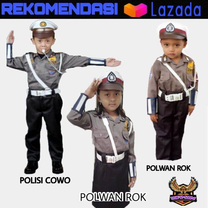 BAJU SERAGAM POLISI ANAK POCIL CILIK KARNAVAL AGUSTUS KOSTUM PROFESI ...