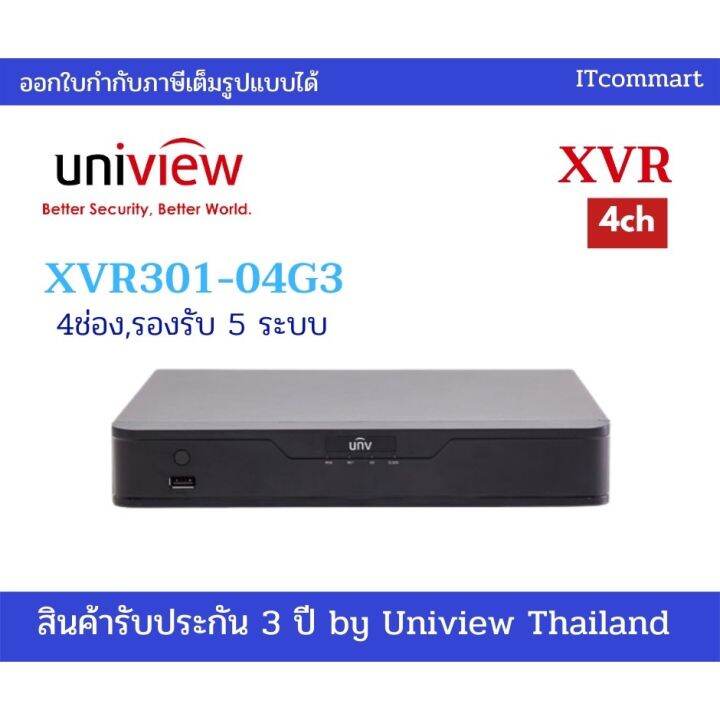 XVR301-04G3 เครื่องบันทึกภาพ UNV XVR 4 ช่อง รองรับกล้องวงจรปิดทุกระบบ ...