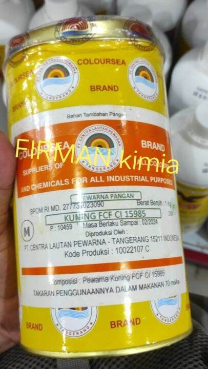 Pewarna makanan kuning FCF Cl 15985 berat 1 kg merek Coloursea | Lazada ...