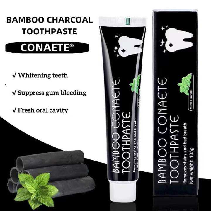 Carbon black toothpaste for deep cleaning and care of teeth, whitening ...
