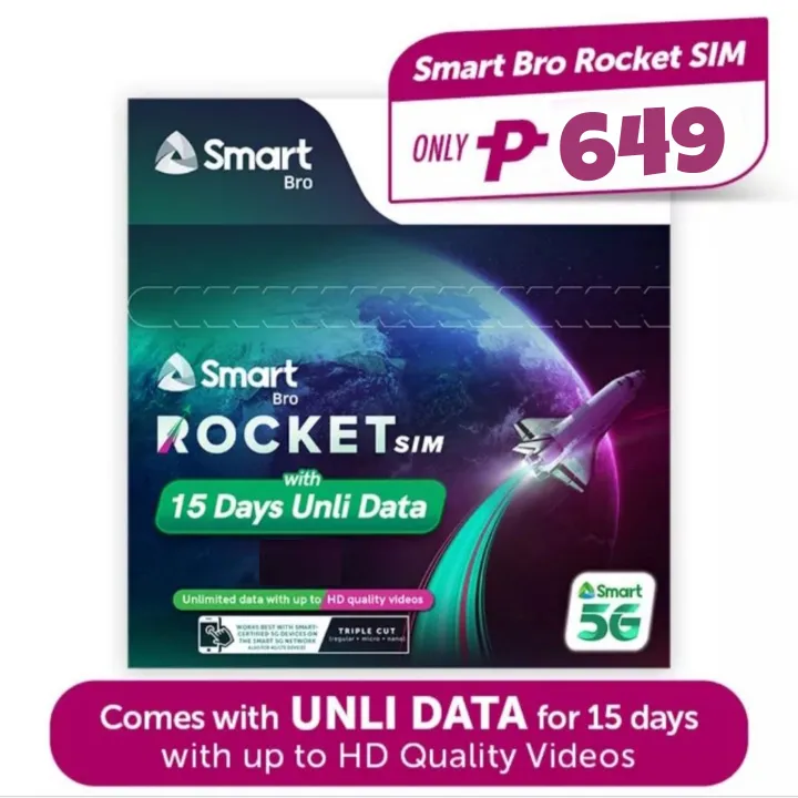 Smart Rocket Sim Unli Data 15 days | Lazada PH