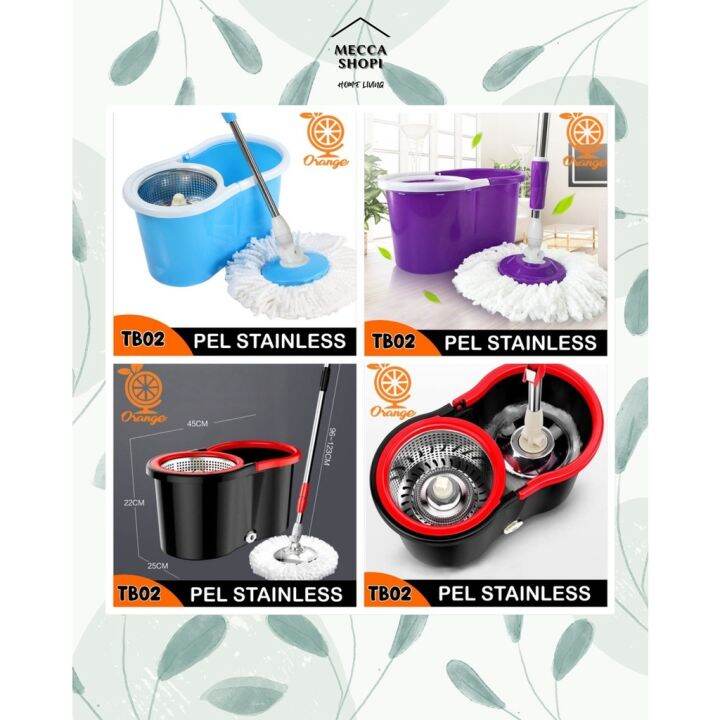 Spin Mop 360 Rotate Alat Pel Pembersih Lantai Super Rotary Pelan ...