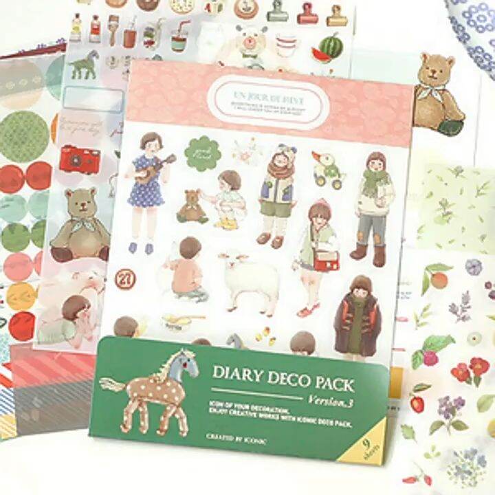 Iconic Korea Diary Deco Pack 9 Sheets / Korea Creative Scrapbooking ...