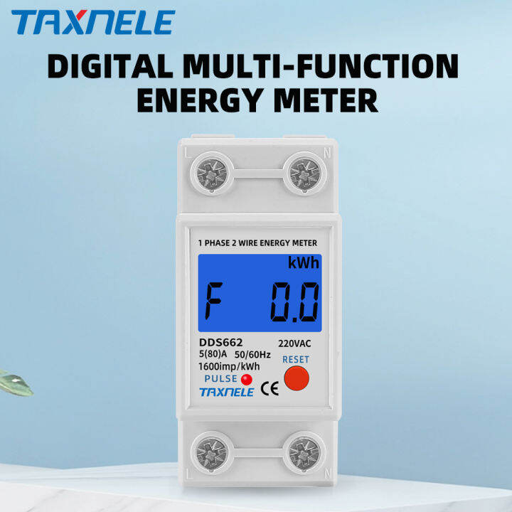 Din Rail Single Phase LCD Digital Energy Meter 80A AC 220V 120V kWh ...