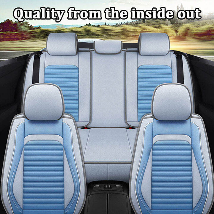 New Linen Car Seat Cover Fully Surrounded Seat Cushion Summer Universal ...