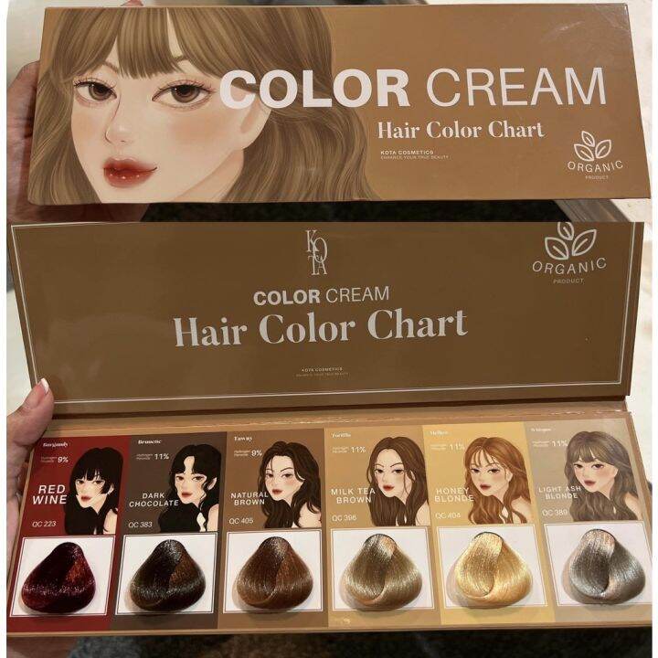 (พร้อมส่งทุกสี) 🎨KOTA Color Cream สีย้อมผมออแกนิค ยาย้อมผม มี 6 เฉดสี ...