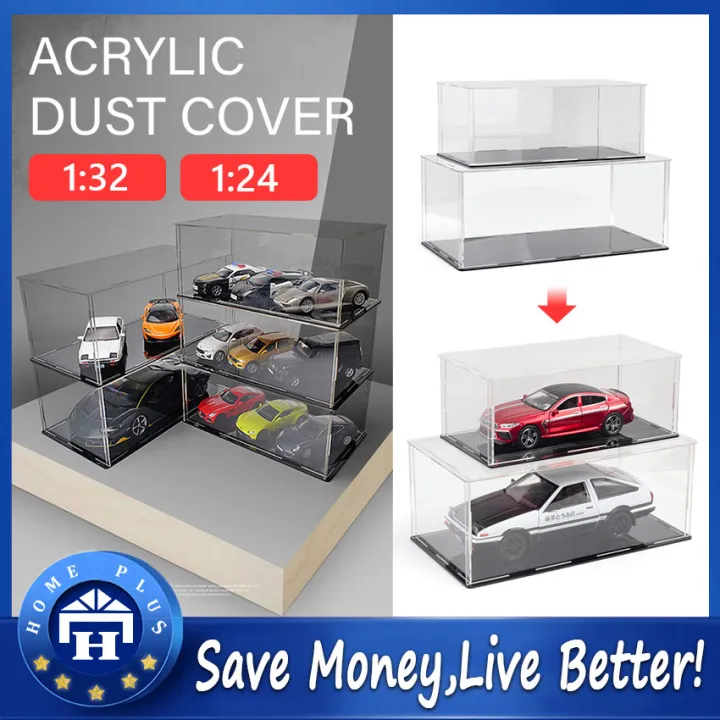 Large Transparent Acrylic Display Case Tray Car Model Dustproof Storage ...