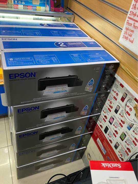 Brand new and original Epson L120 ecotank inkjet printer with free inks | Lazada PH