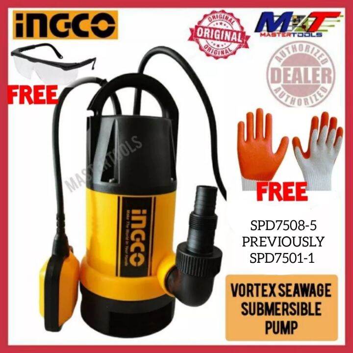 INGCO Vortex Sewages Submersible Pump 750W SPD7508-5 (1.0HP) with Free ...