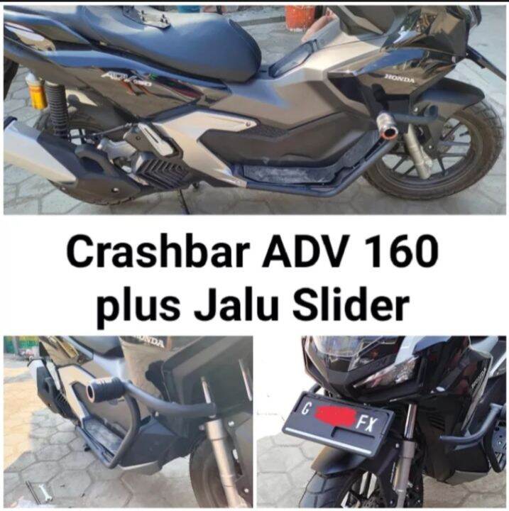 CRASHBAR CRASBAR HONDA ADV 150 + 160 PLUS JALU SLIDER TUBULAR TUBULER HONDA ADV 150 & 160 PlUS ...