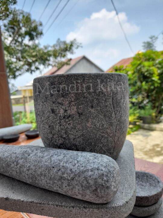 lumpang batu granit asli 14cm | Lazada Indonesia