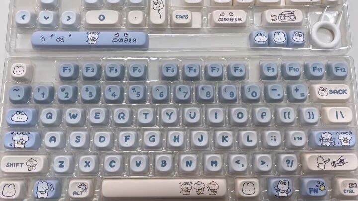 Band Bunny Keycaps PBT Sublimation 139 Key MOA Profile Cute Keycap Blue ...