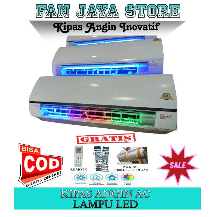 Kipas Angin AC 2PK + Pakai Remote + Lampu LED | Lazada Indonesia