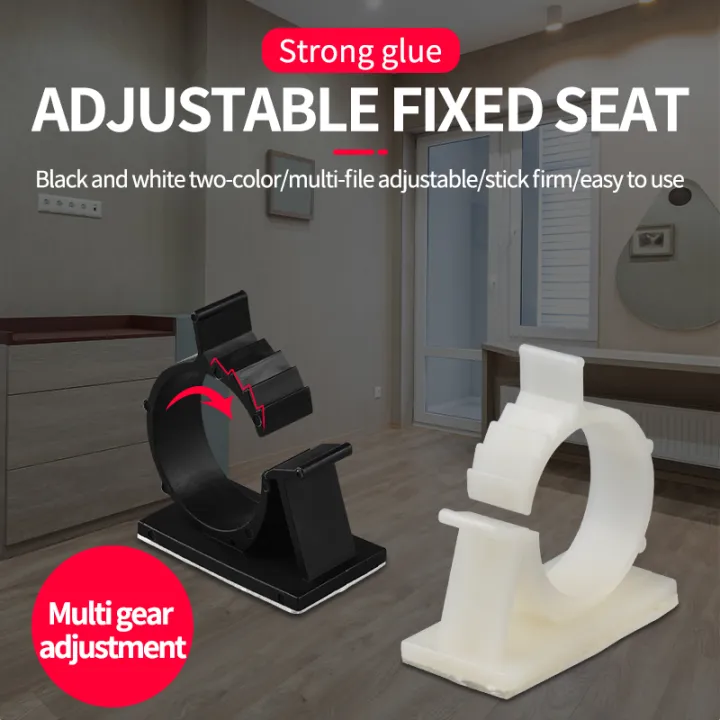 Cable Holder Cable Manager No Hole Punch Wall Desktop Organizer Cable Runner ปรับ Sticky Fix ...