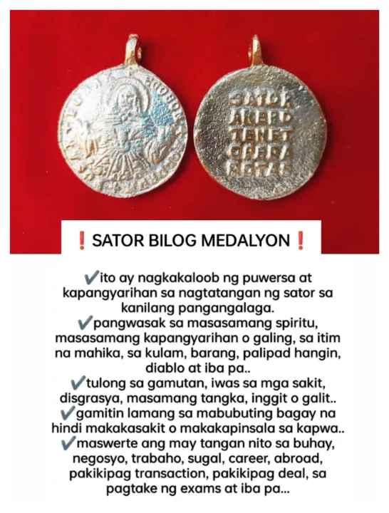 SATOR BILOG MEDALYON PENDANT LUCKYCHARM PROTECTION | Lazada PH