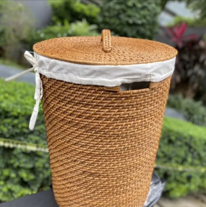 Handmade Rattan Round Hamper | Lazada PH