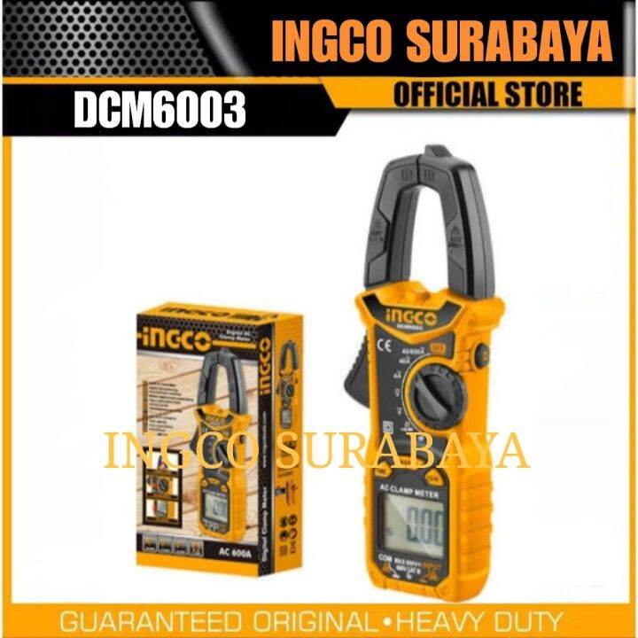 INGCO DCM6003 DIGITAL CLAMP METER AC DC 6000 COUNT TANG AMPERE AMPER ...
