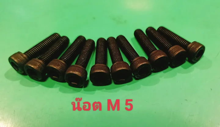 น๊อต M5 เหล็กสีดำ เกลียวยาว 20 cm. ราคาขายต่อ10 ตัว =ราคา 49 บาท | Lazada.co.th