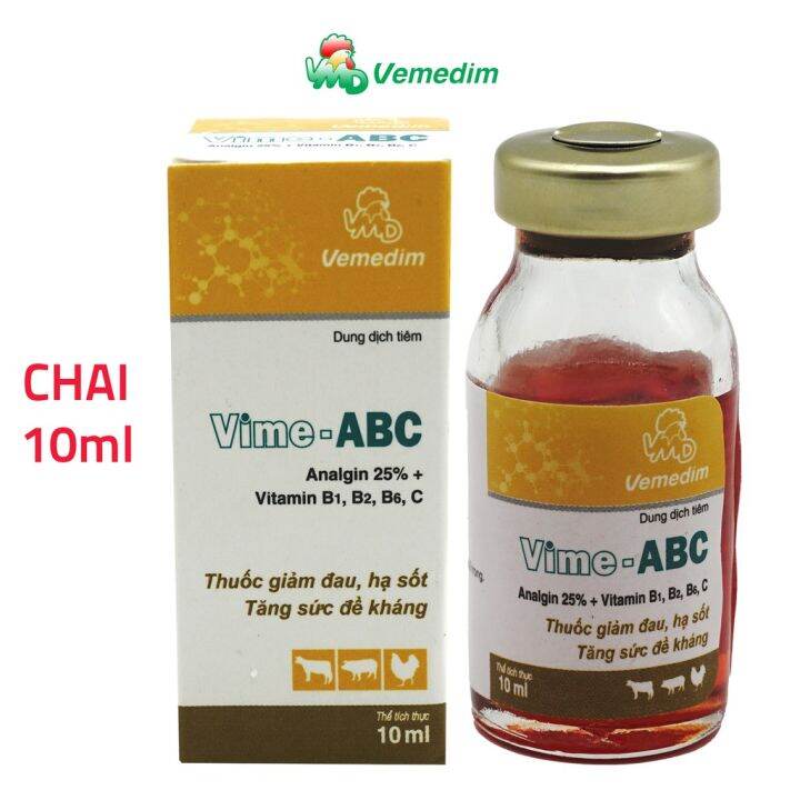 Vime ABC Giảm đau, hạ sốt, tăng sức đề kháng gà, chó, mèo lọ 10ml ...