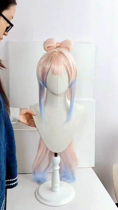 【COSER 77】Genshin Impact Kokomi Cosplay Wig 120cm Pnk Light Blue ...