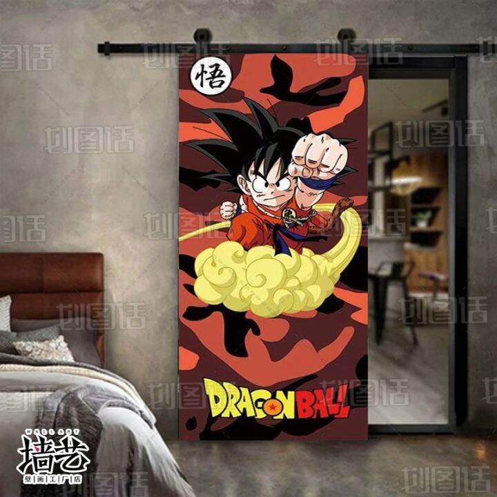 Wall Sticker Dragon Ball Anime Door Sticker Wardrobe Door Dormitory ...