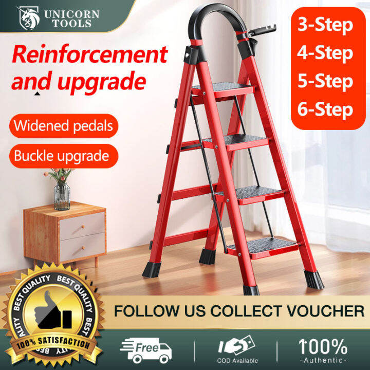 Household Aluminum Folding Step Ladder 3 /6 Step Multi-Functional ...