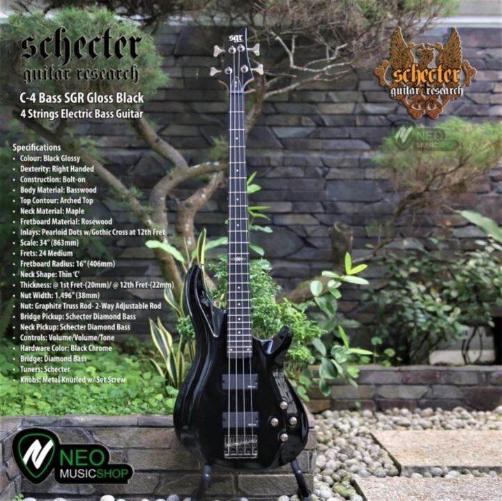 Schecter C-4 Bass SGR Black 4 Strings Electric Bass Guitar | Lazada ...
