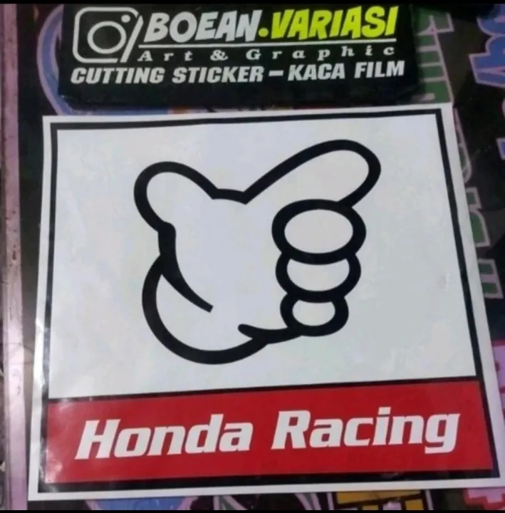 Sticker jempol buat kaca body mobil HONDA STIKER HONDA RACING | Lazada ...