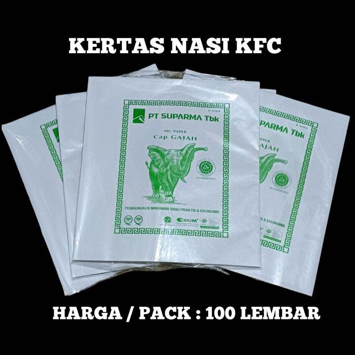 Kertas Nasi KFC 25x27 | Kertas Pembungkus Kebab 25 x 27 Isi 100 lembar ...