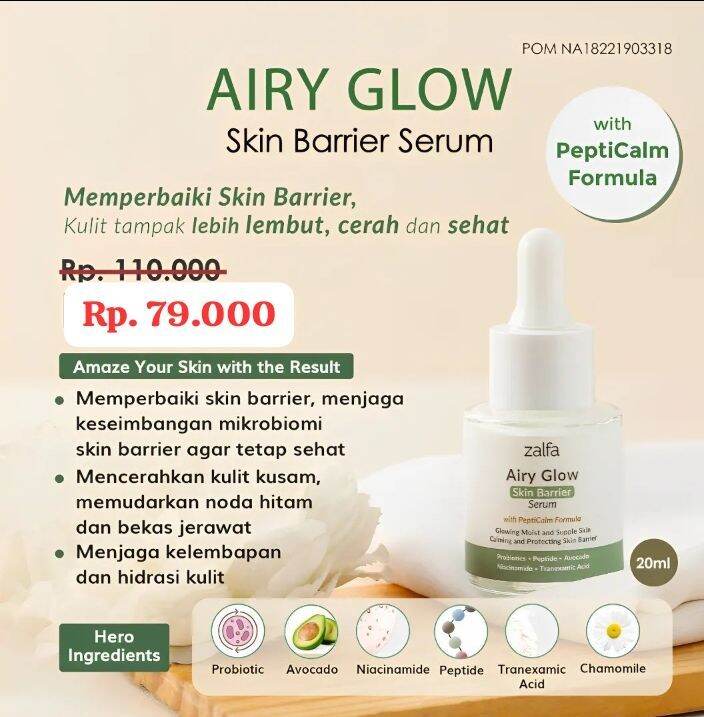 Zalfa Natural Serum Airy Glow Skin Barrier | Lazada Indonesia