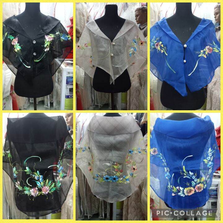 Filipiniana Alampay with Buttons | Painting Alampay for Women | Lazada PH