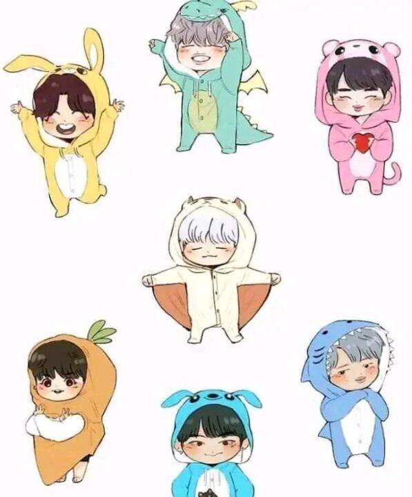 poster cetak karakter BTS, hiasan dinding dan lukisan karakter BANGTAN ...