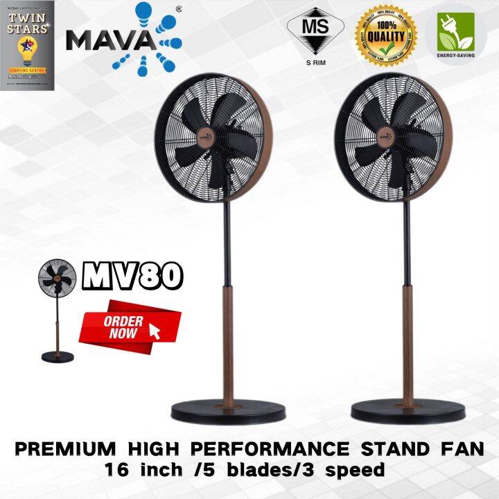 Mava Premium High Performanca Stand Fan 16 Inch AC motor brown color ...