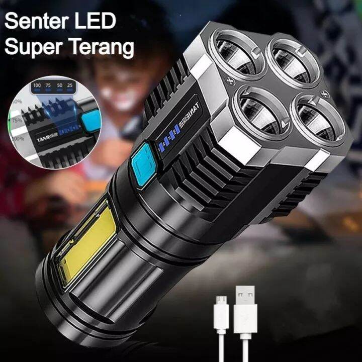 Senter 4 LED Super Terang | Lazada Indonesia