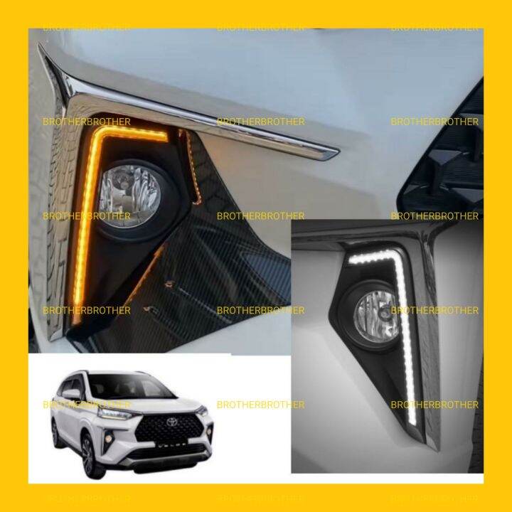 Fog Lamp Veloz 2021 2022 Up Foglamp Lampu LED DRL | Lazada Indonesia