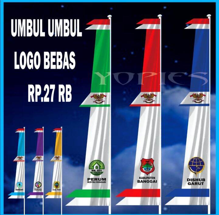 Umbul Umbul bandir CUSTOM logo | Lazada Indonesia