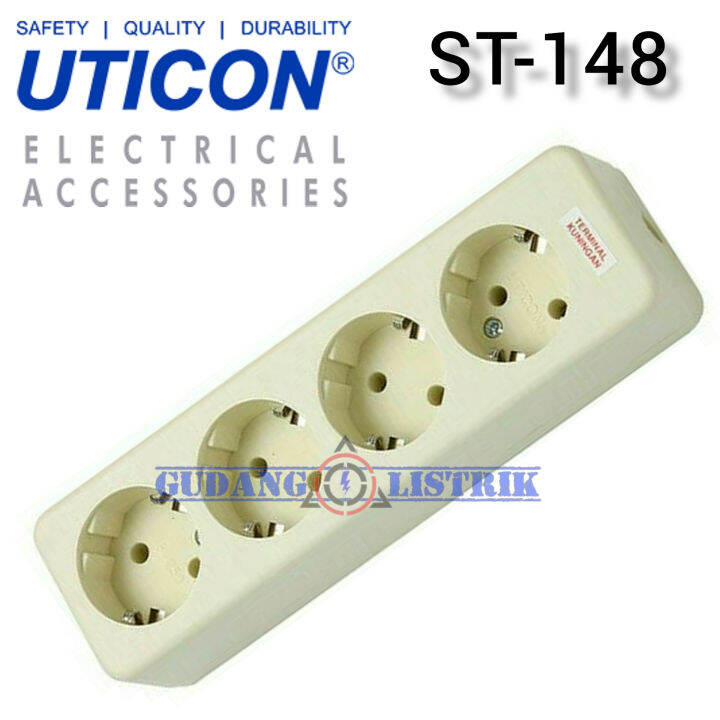 Stop Kontak Terminal Arde UTICON 4 Lubang ST-148 | Lazada Indonesia