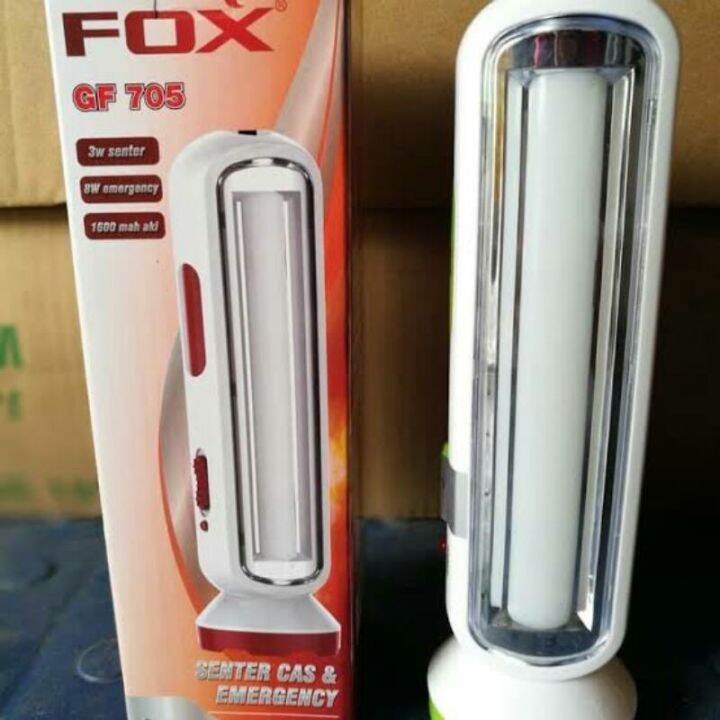 Senter tangan LED Fox GE 705 + emergency light | Lazada Indonesia
