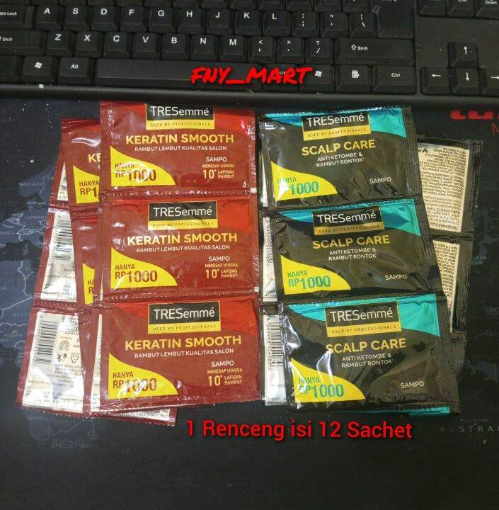 TRESemme Shampo KERATIN SMOOTH / TRESemme SCALP CARE Renceng isi 12 ...