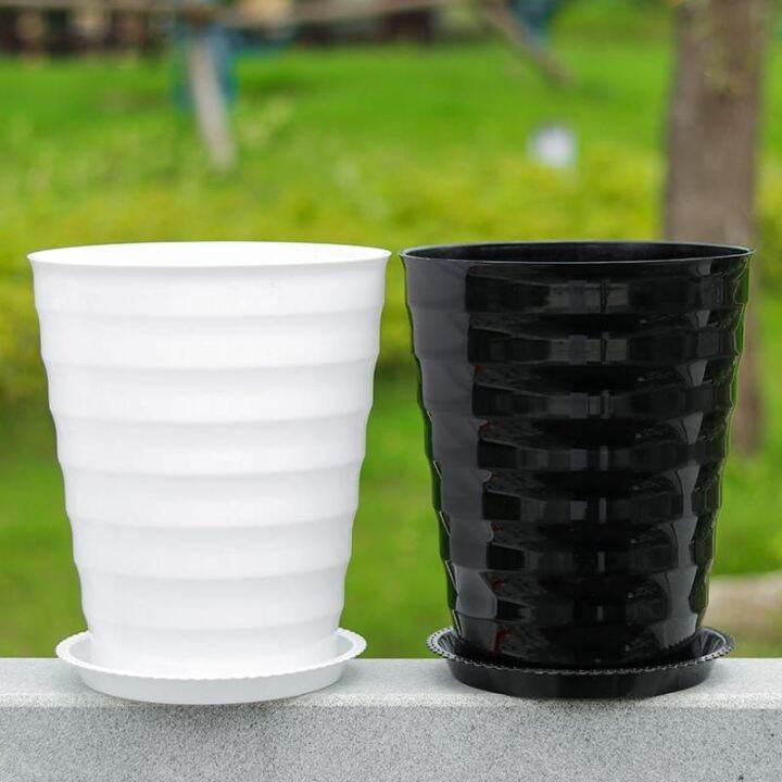 Pasu Bunga Putih Hitam Plastik Hiasan Saiz Besar Murah Seramik Tiruan ...