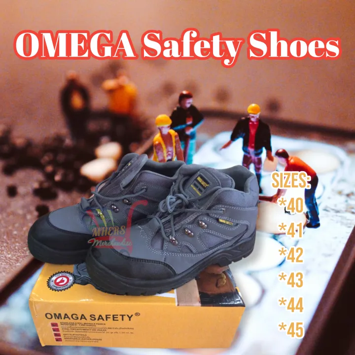 Omega Safety Shoes Steel toe Anti-slip and anti-smashing | Lazada PH
