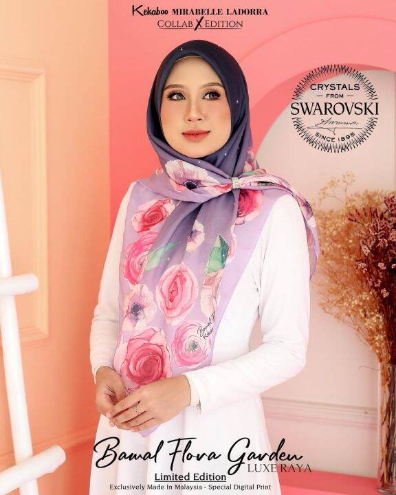 TUDUNG BAWAL KEKABOO SWAROVSKI FLORA GARDEN | Lazada