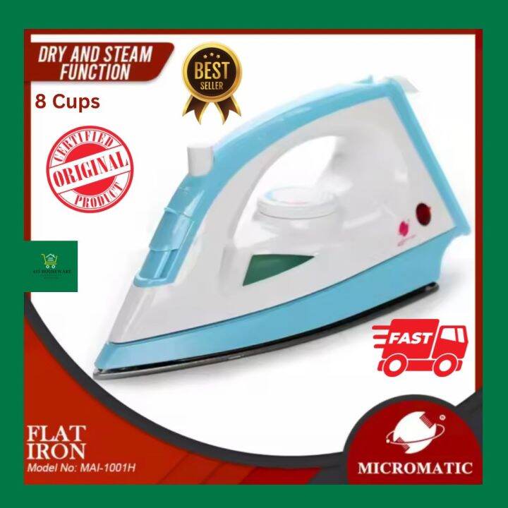 Micromatic MAI-1001H Transparent Water Tank Dry and Steam Function Flat ...