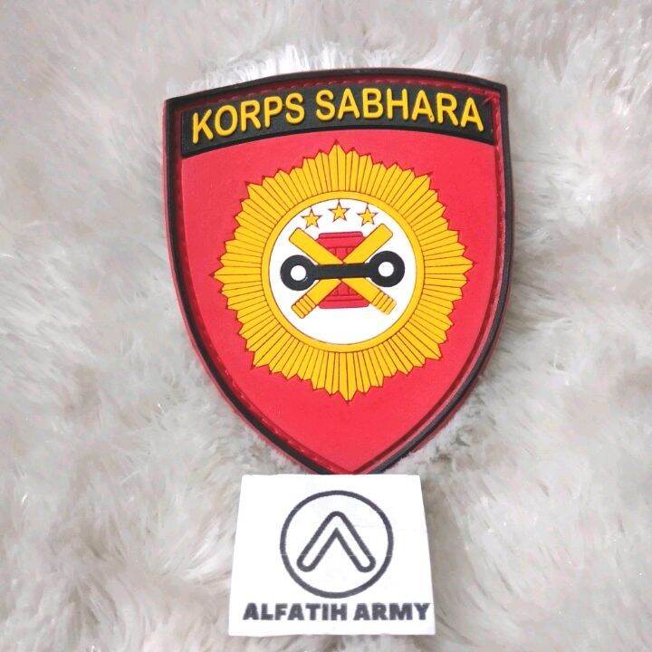 Patch rubber Korps Sabhara Timbul Tebal 6x7 cm Velcro Karet Multifungsi ...