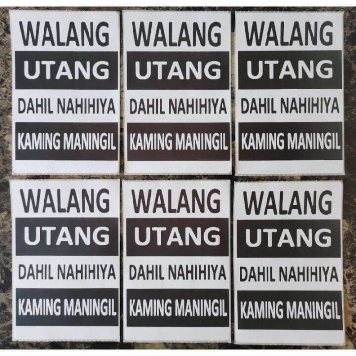 Walang Utang Signage - Quality Thermal Sticker | Lazada PH
