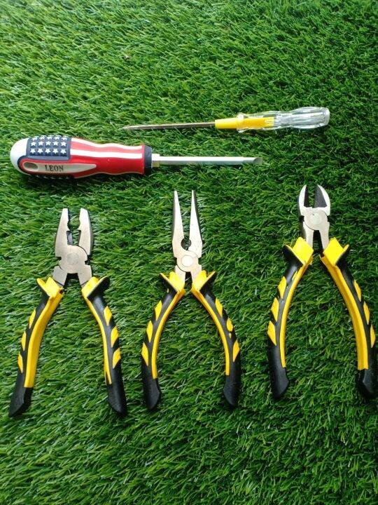 Paket 3 Tang & 2 Obeng - Tang Kombinasi, Tang Lancip, Tang Potong ...