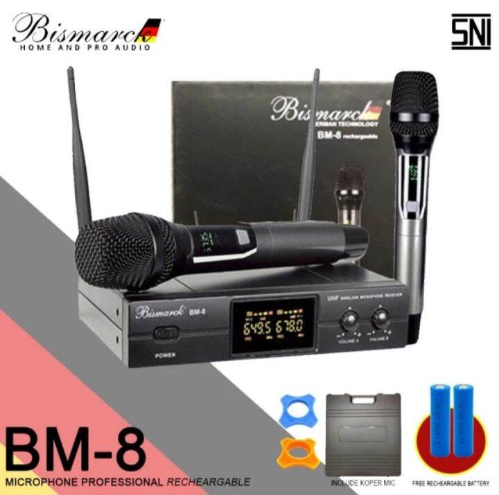 mic wireless bismarck bm 8 original rechargeable | Lazada Indonesia
