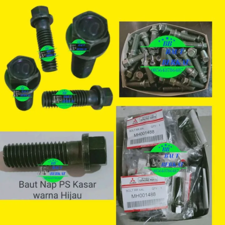 isi 10 pcs baut nap PS kasar baut as roda ps100 ps110 ps120 ps125 ps135 ...