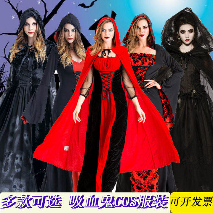 Halloween Coplays Costume Adult Female Witch Adult Vampire Horror Bat ...